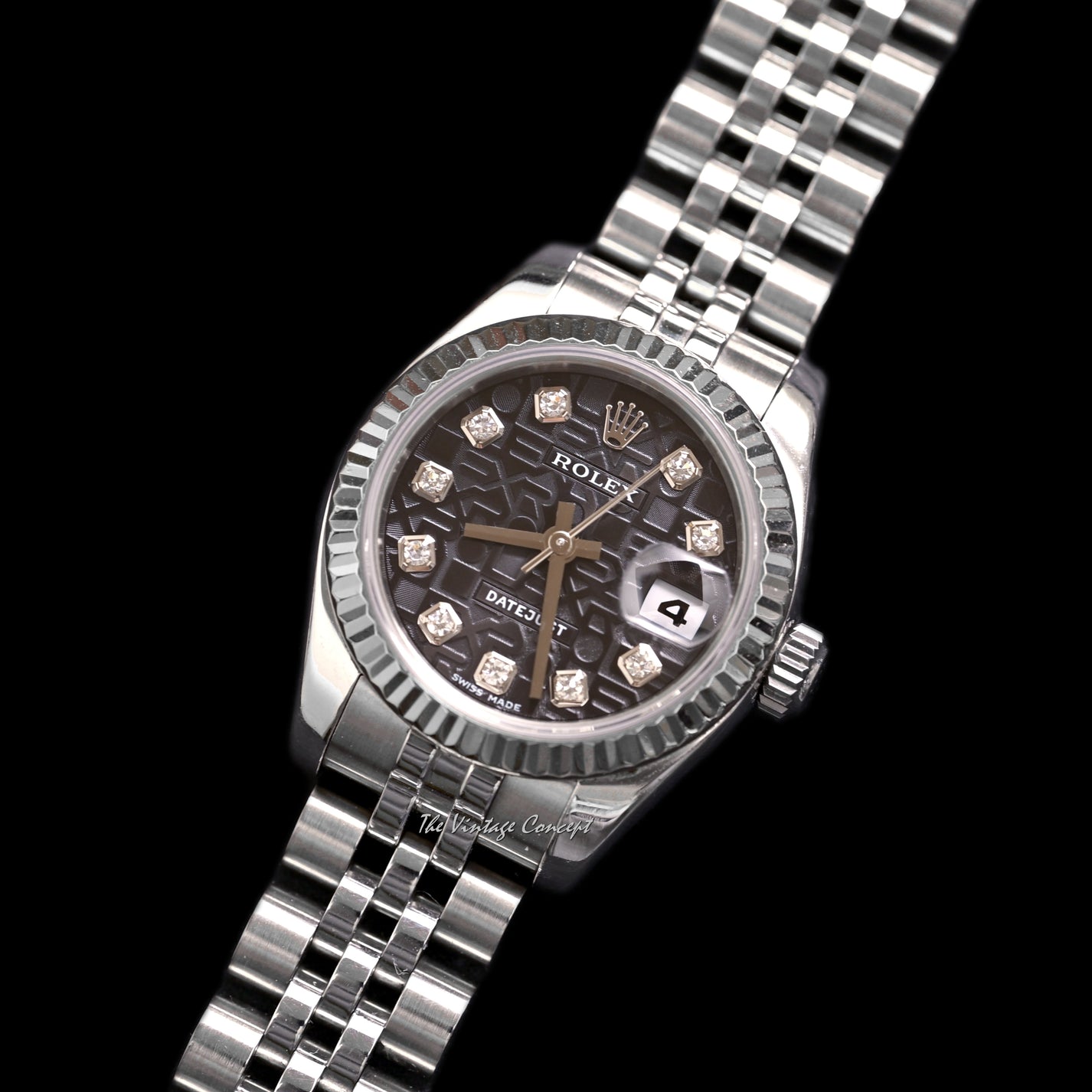 Rolex Lady Datejust Black Computer Dial with Diamond Indexes w/ paper ...